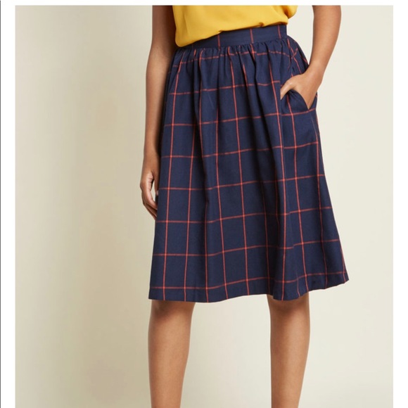 Modcloth | Skirts | Modcloth Refined Timing Aline Skirt Plaid | Poshmark